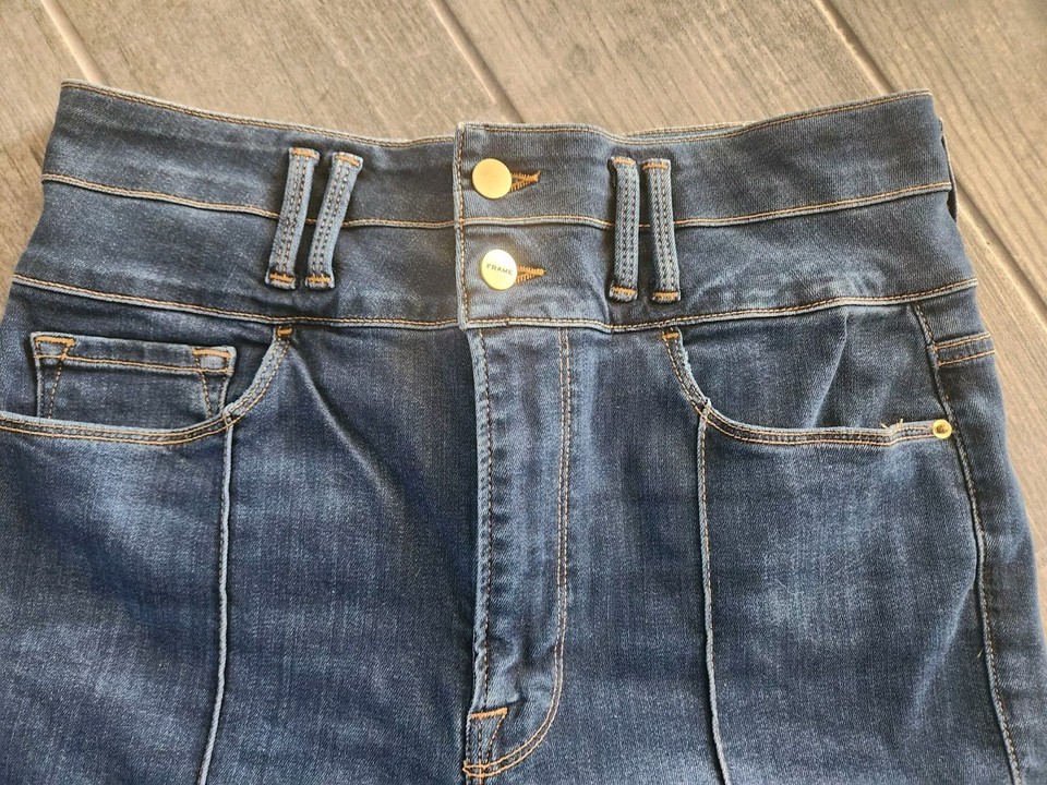 FRAME Denim High LE Jeans Stallion Bell Bottom High Rise Wide LEG SZ ...