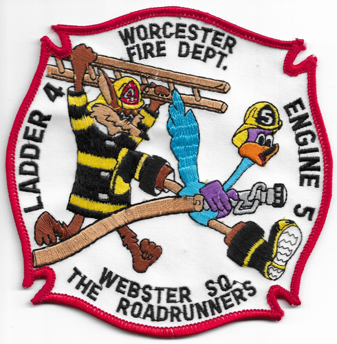 Vintage - Worcester Engine-5 / Ladder-4 "Roadrunner's", MA (5" x 5 ...