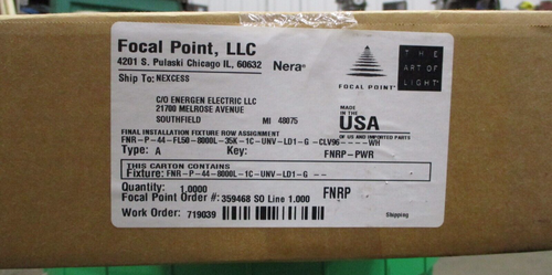 New Focal Point, LLC FNR-P-44-8000L-1C-UNV-LD1-G Final Install Fixture ...