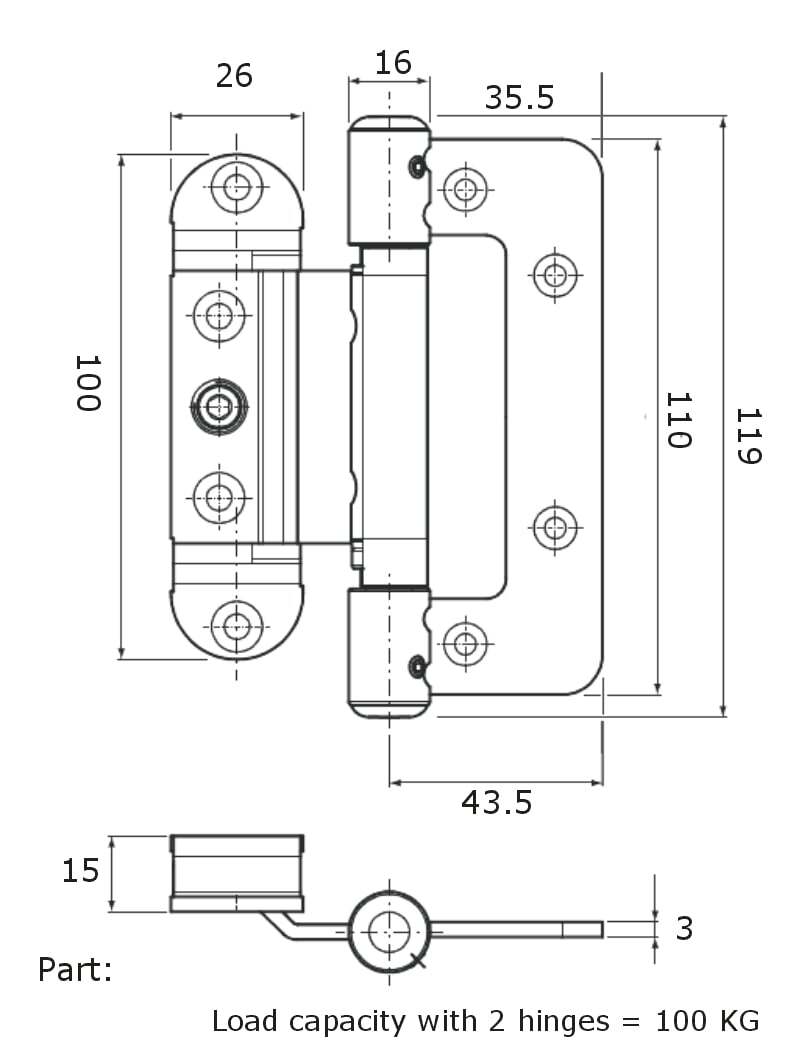 SFS Dynamic 2D-C Composite Timber Door Hinge Chrome | eBay UK