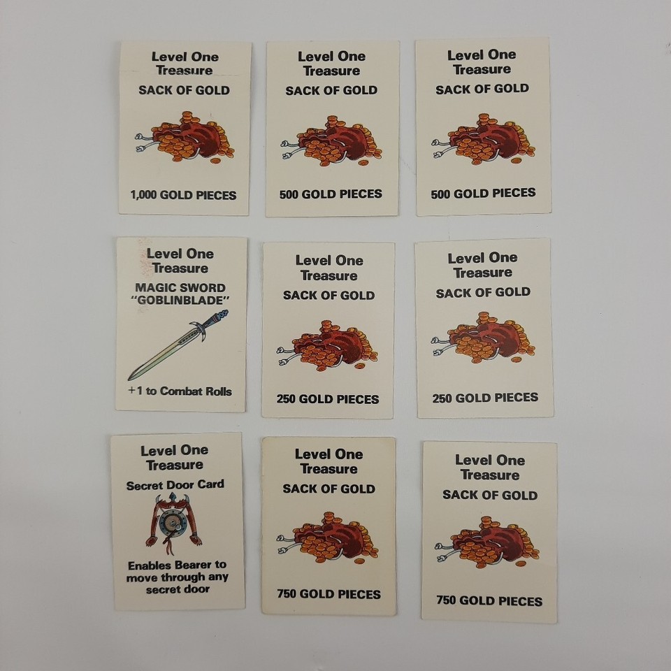 Vintage "The New Dungeon" Board Game Replacement 9 Level One Treasure ...