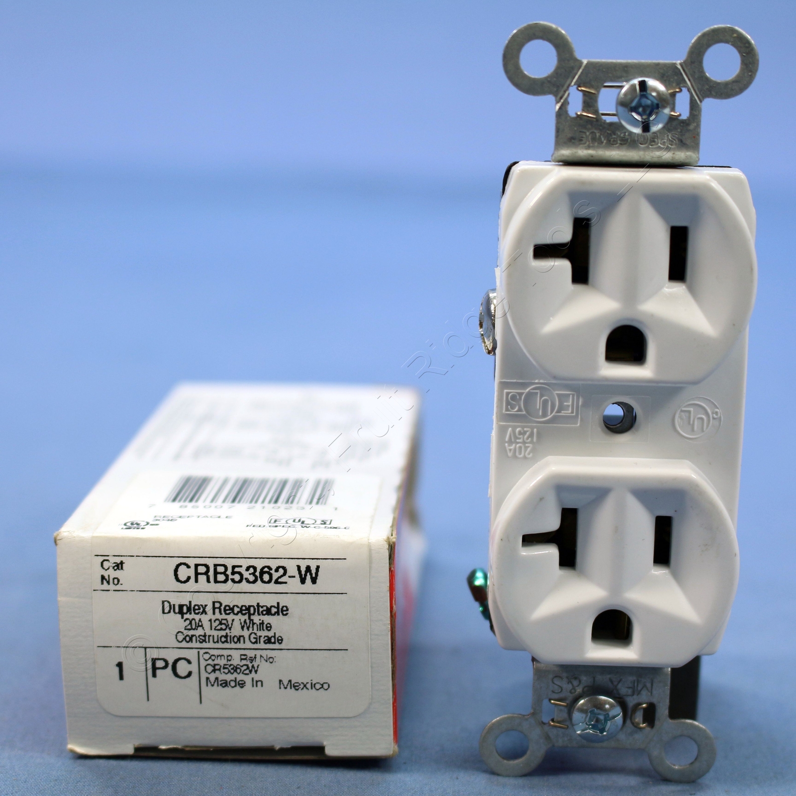P&S White Construction Duplex Outlet Receptacle NEMA 5-20R 20A 125V ...