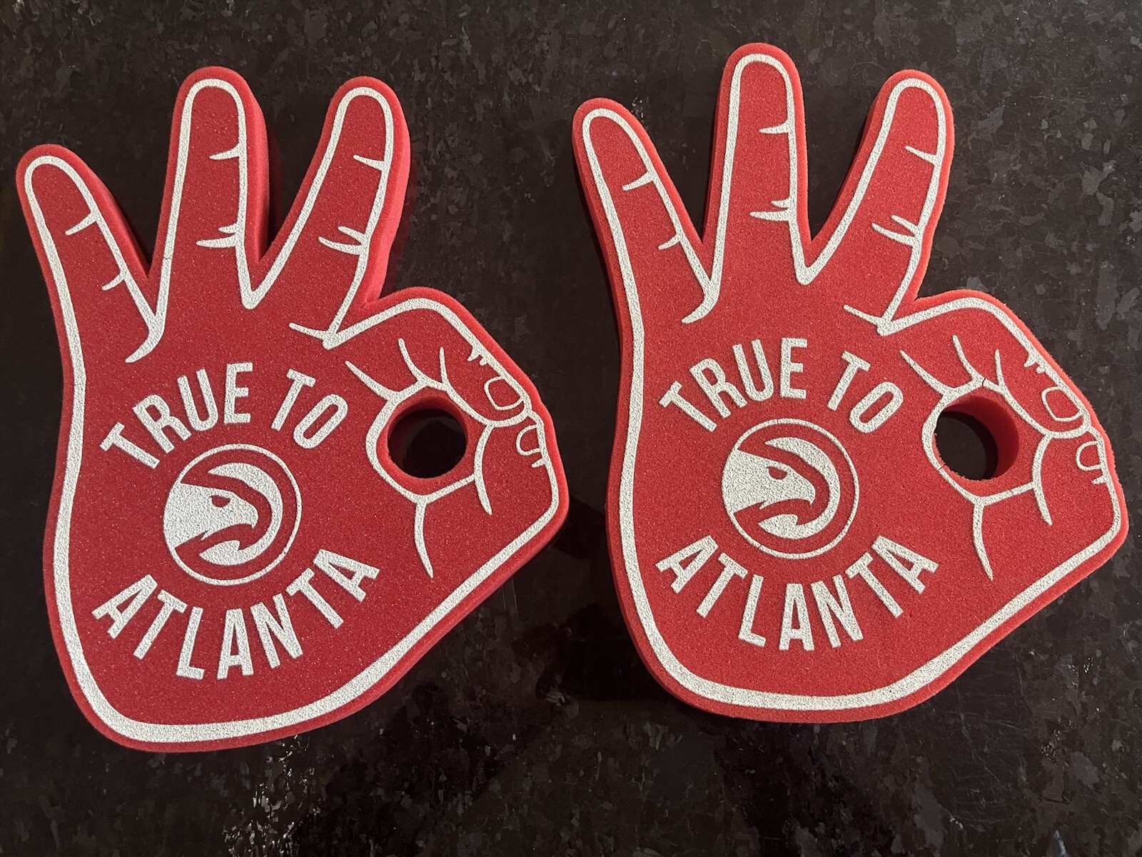 Pair Of Atlanta Hawks Foam Fingers - True To Atlanta | eBay