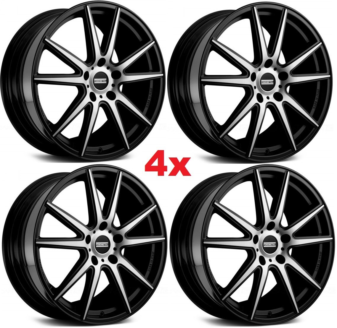 22 Staggered Matte Black Wheels Rims FONDMETAL 22x11 22x9 for sale ...