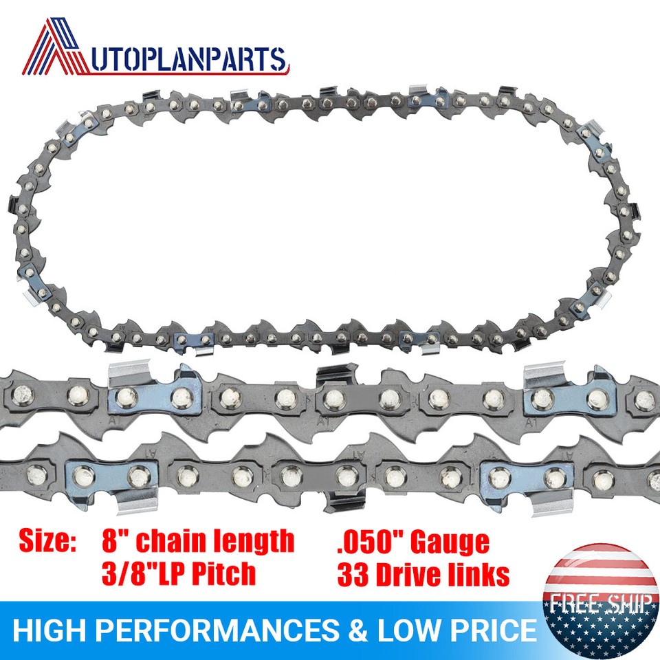 8" Chainsaw Chain For Harbor Freight Portland 62896 68862 63190 3/8LP ...