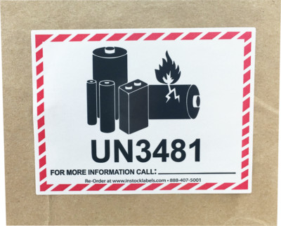 Lithium Battery UN3481 Shipping Labels, 3.25 | Grelly UK