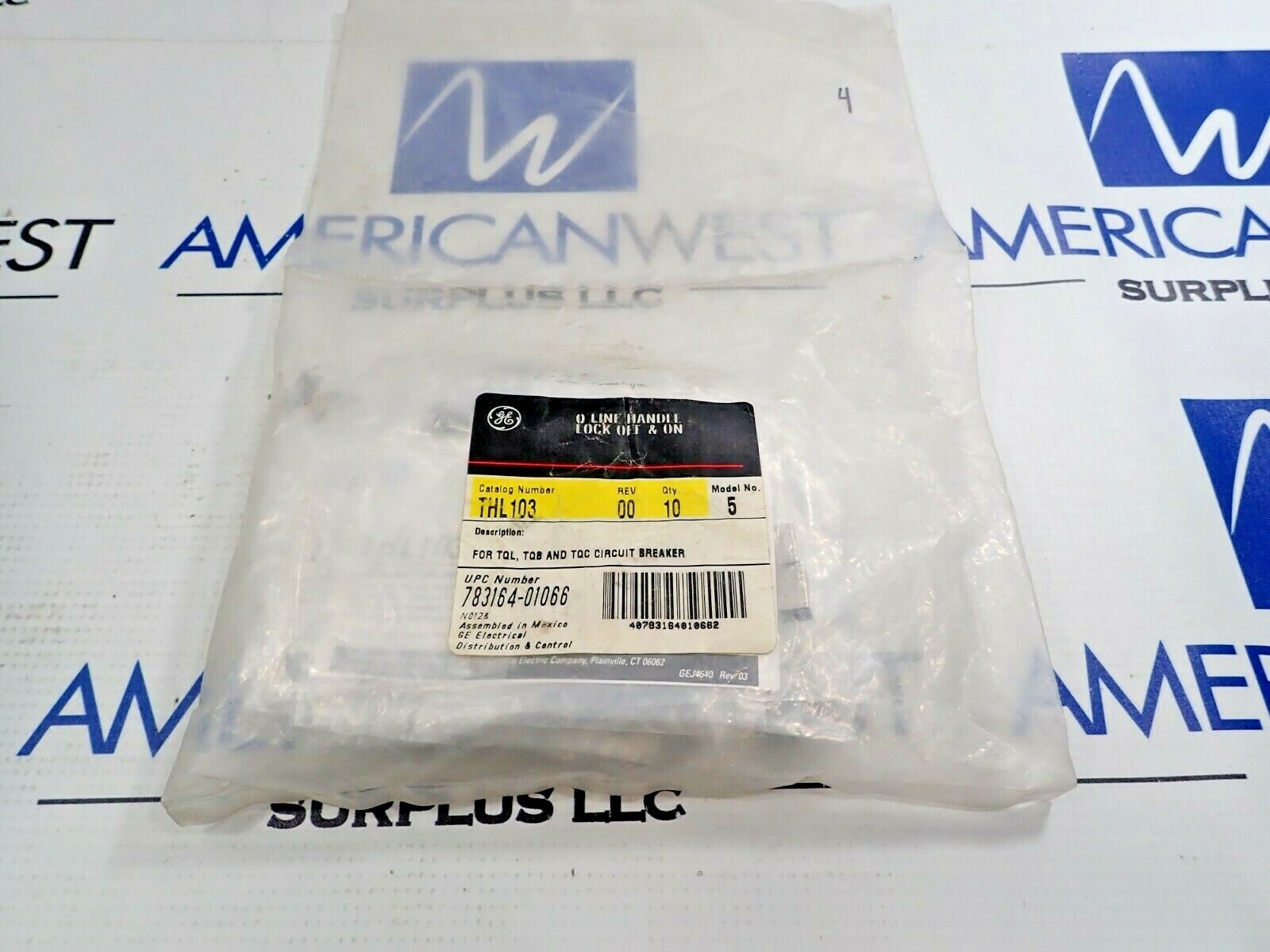 GENERAL ELECTRIC THL103 HANDLE LOCKING DEVICE FOR TQL,TQB,TQC BREAKER ...