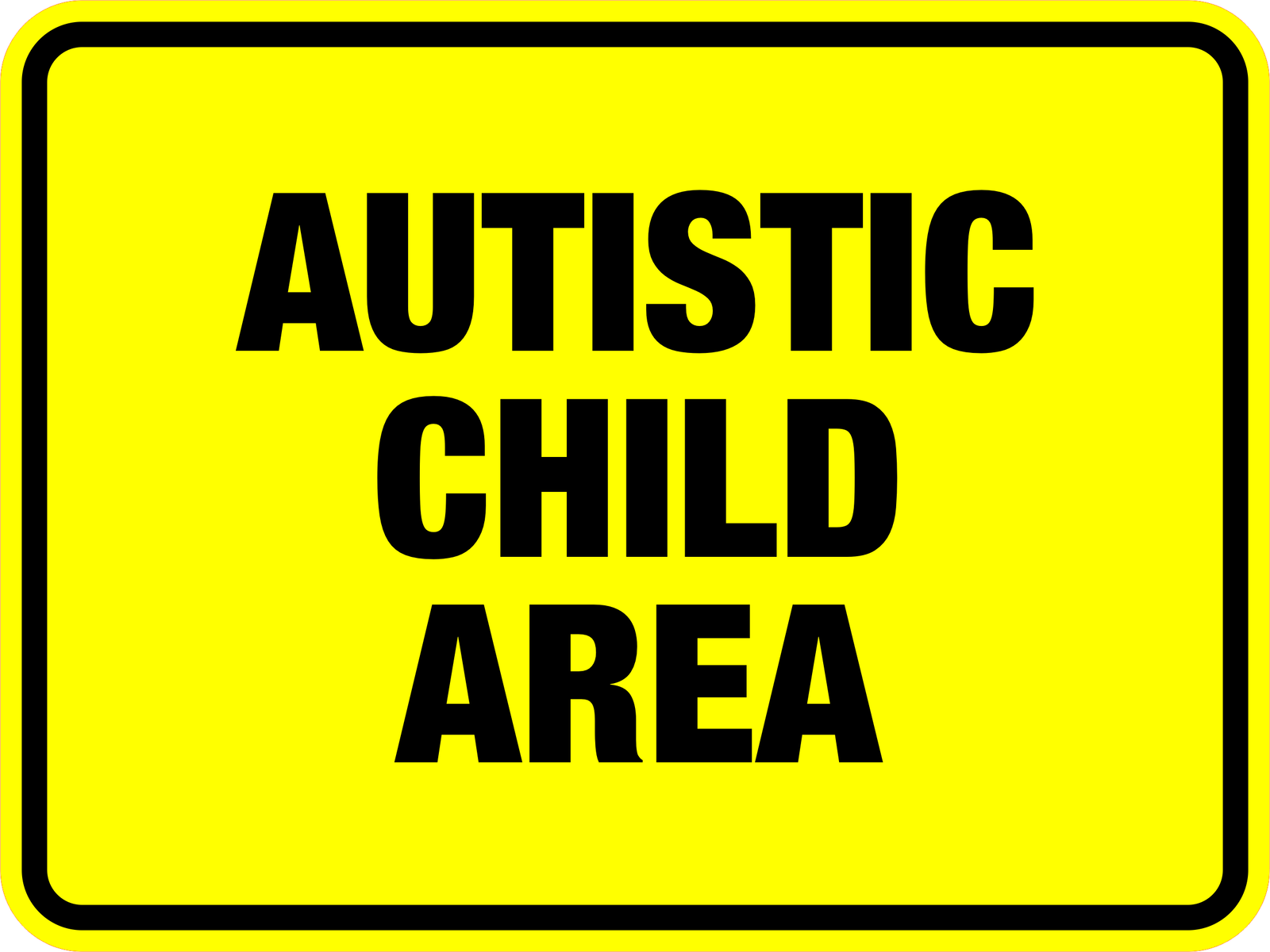 Classic Framed Plus Autistic Child Area Wall or Door Sign | Children ...