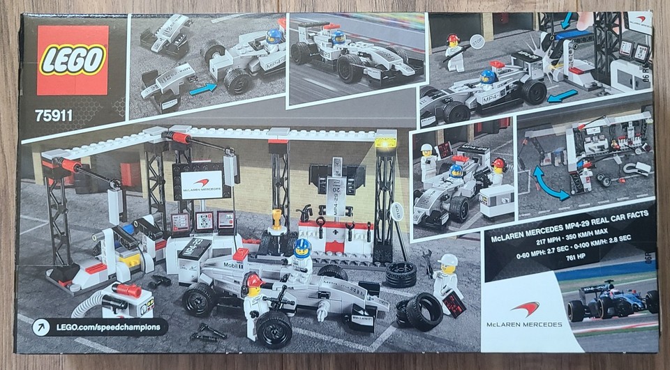 Lego Speed Champions 75911 F1 McLaren Mercedes Pit Retired (New ...