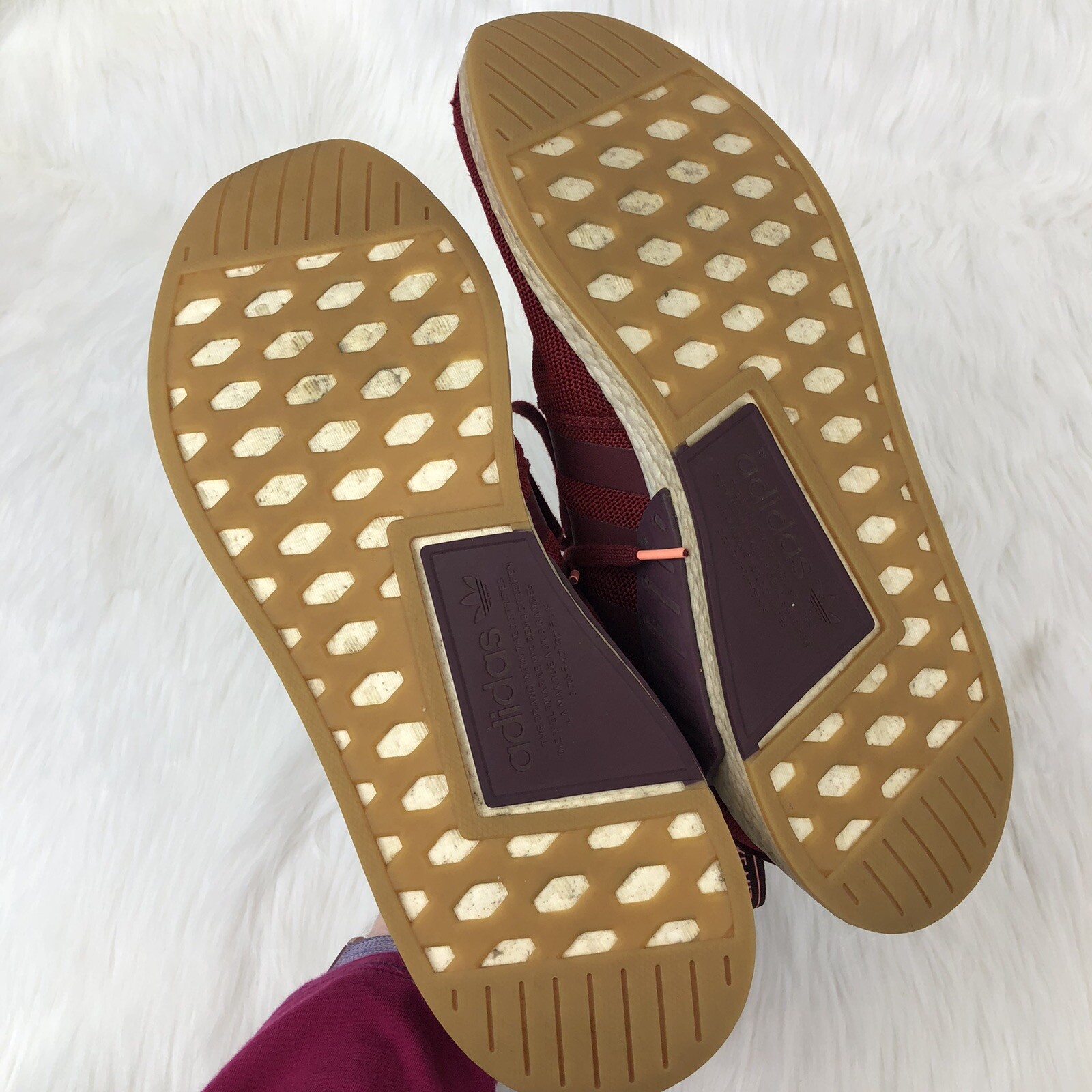 Adidas Boost Men Size 14 Sneakers Dark Red Lace Up Mesh Running Comfort ...