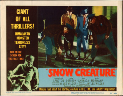 Snow Creature Original Lobby Card # 6 1955 Horror | eBay
