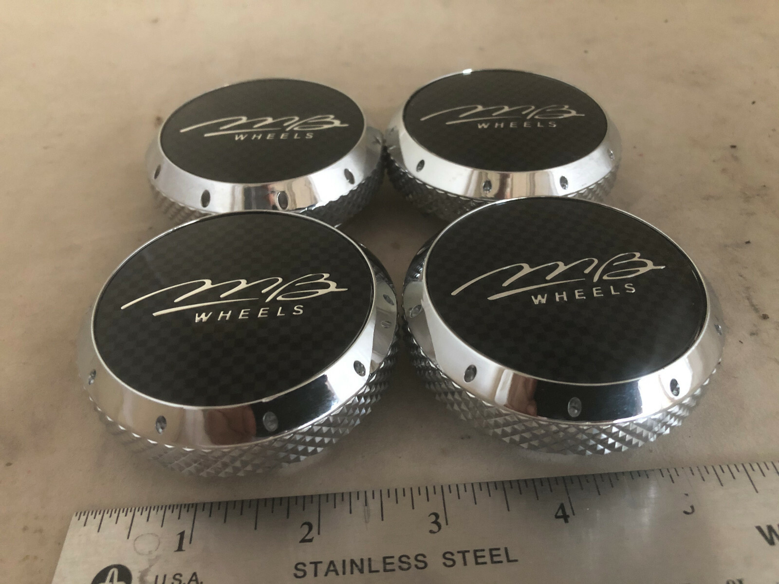SET of 4 MB Wheels Wheel Rim Hub Cover Chrome Center Cap C-228-3 C51/58 ...