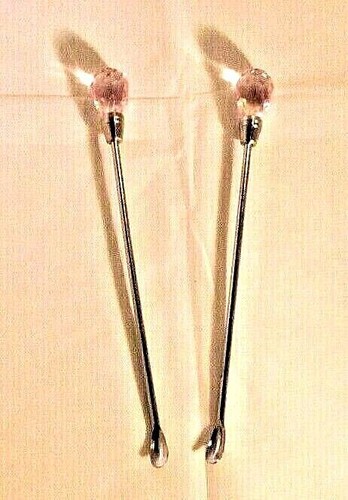 Lot of Two Nail Art Spoon Scoop Tool Silver with Pink Crystal Head ...