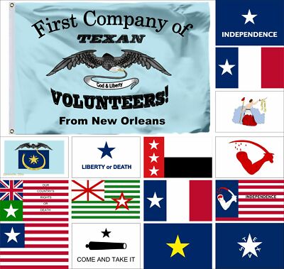 USA Texas Revolution Flag 3X5FT De Zavala Alamo 1824 Dodson Navy Goliad ...