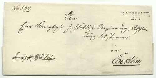 Preussen Zweizeiler RATZEBUHR auf Brief um 1840 nach Coeslin R! | eBay
