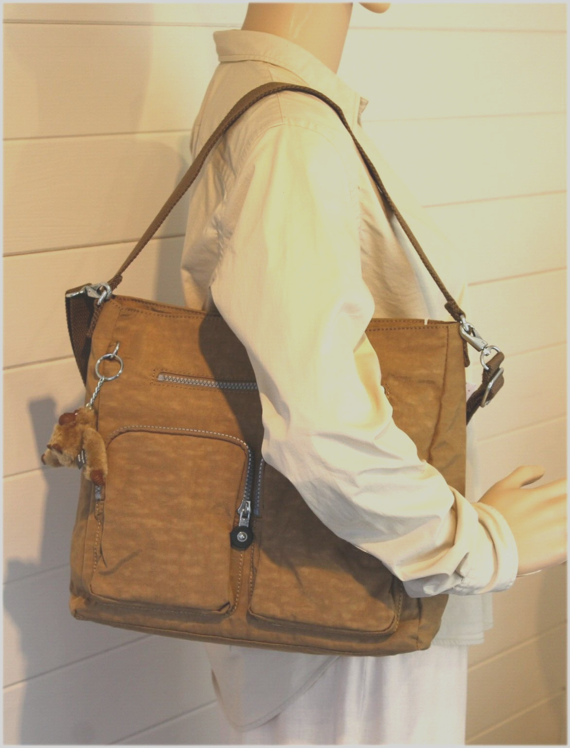 Kipling TASMO Medium Shoulder Bag – Tobacco Brown BNWT – M Women’s – FLUF