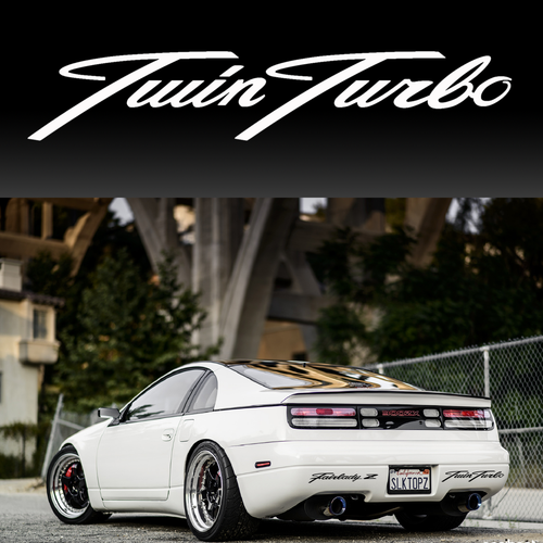 Twin Turbo Script Vinyl Decal Sticker - JDM Car Window 300zx RB25 RB26 ...