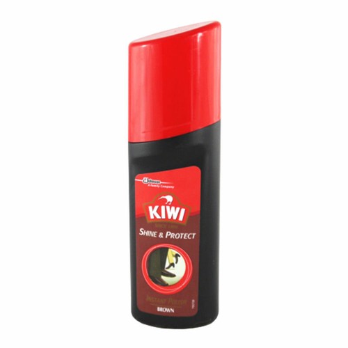 75ml. BROWN KIWI Liquid Wax Shoe Boot Leather Instant Polish Shine and ...