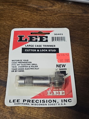 Lee LARGE Case Trimmer Cutter & Lock Stud 480 Ruger, 500 S&W Mag, 50 ...