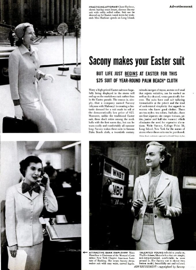 1940s-1950s Women's Fashion Ads Vintage Business Suit Office Art ...