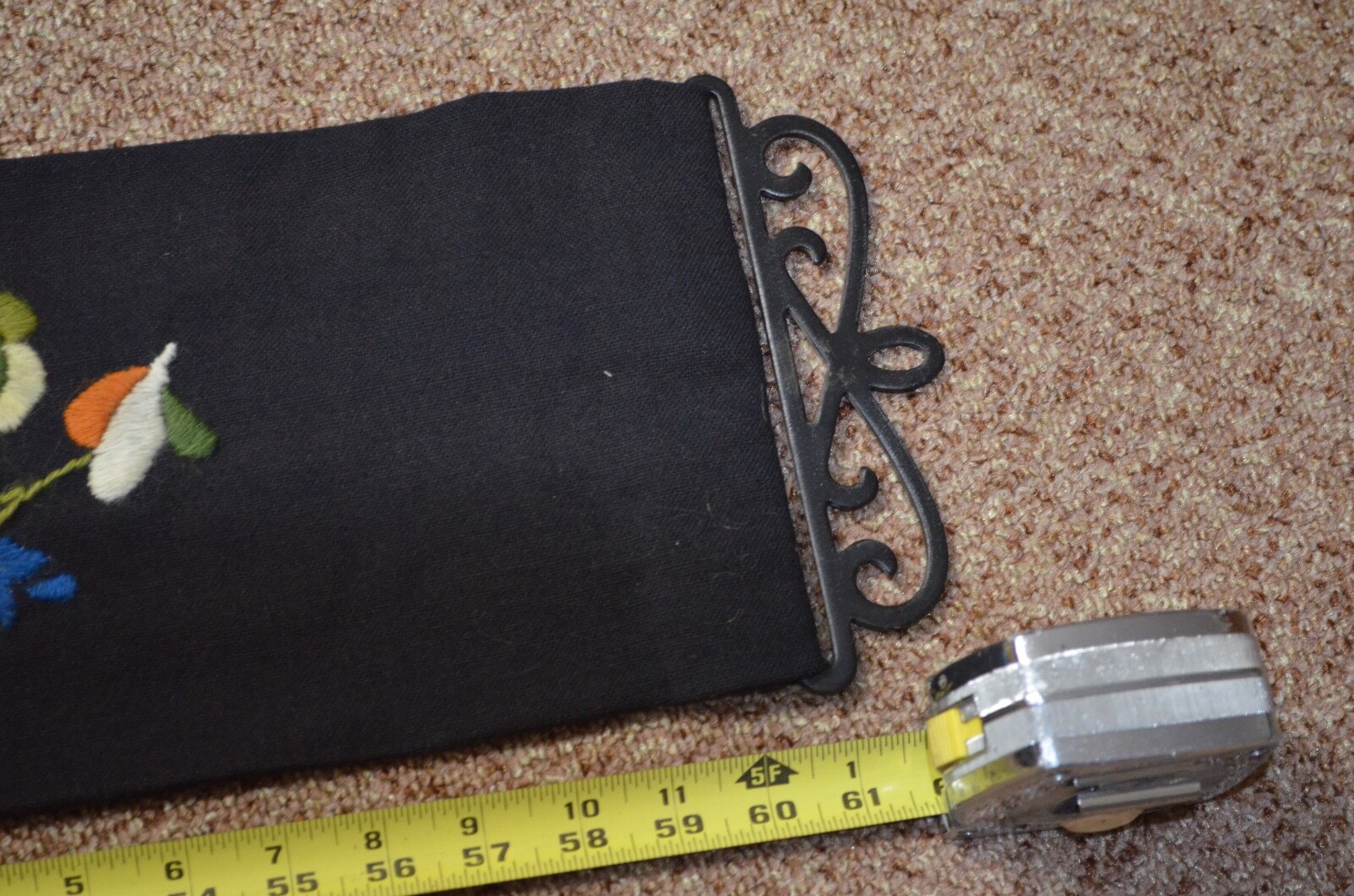 Vintage Crewel Embroidered Bell Pull Wall Hanging Banner Tapestry | eBay