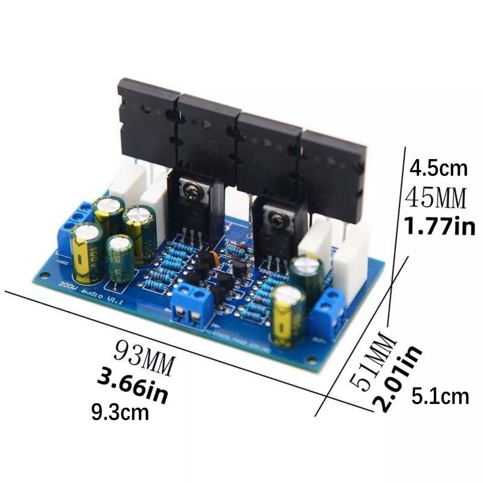 1 PC DC 35-60V 200W Mono Power Amplifier Board HiFi PCB Audio Amp ...