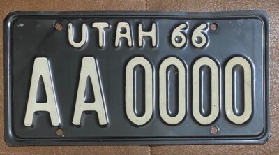 Utah 1966 SAMPLE License Plate # AA 0000 | eBay