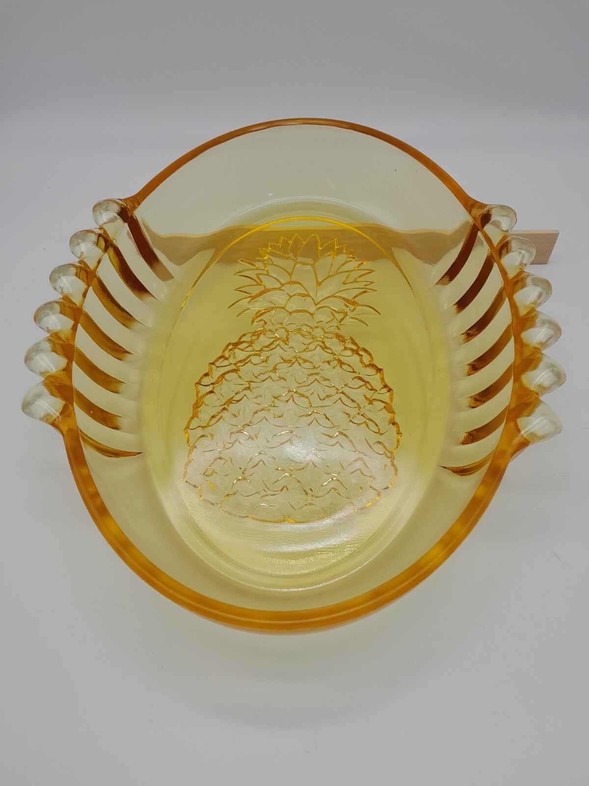 Indiana Glass Pineapple Design Yellow Amber Color Glass Serving Dish | eBay