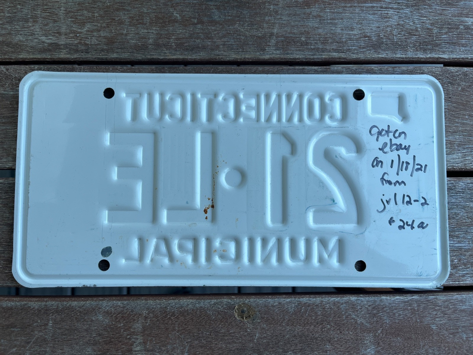 1990s Connecticut Municipal License Plate 21 LE | eBay