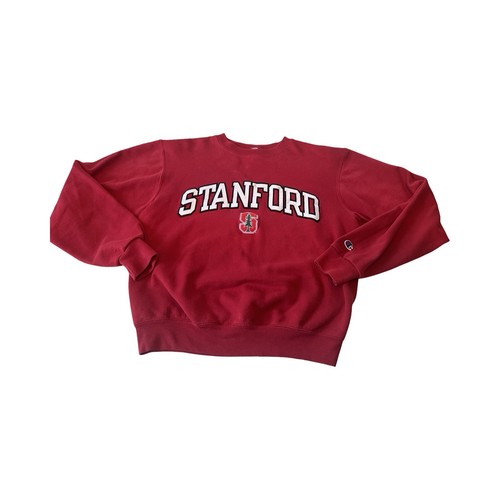 Vtg 90s Stanford University Red Embroidered Crewneck Sweatshirt Size ...