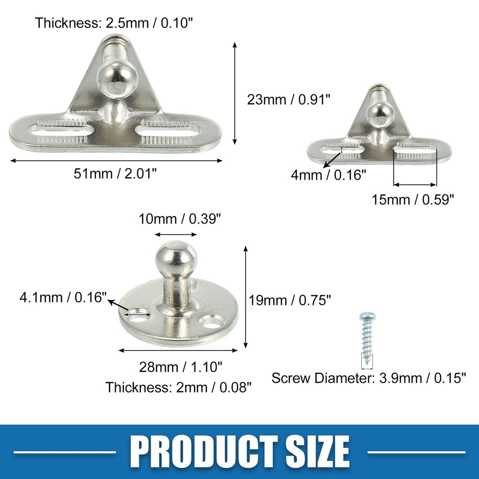 Car Gas Spring Mounting Bracket 10mm Ball Stud Bracket with Screws ...