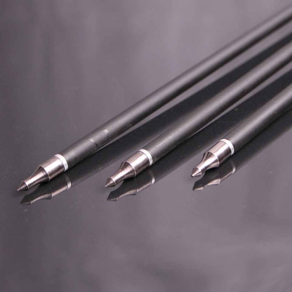 12PCS 30" Carbon Arrows Screw Tips Archery Recurve Compound Bow Hunting ...