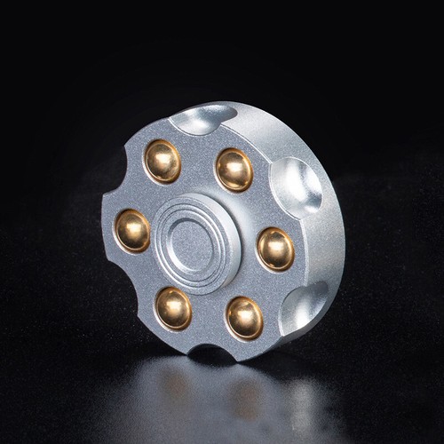 Revolver Cylinder Fidget Spinner Removable Bullets Metal Gyro EDC ...