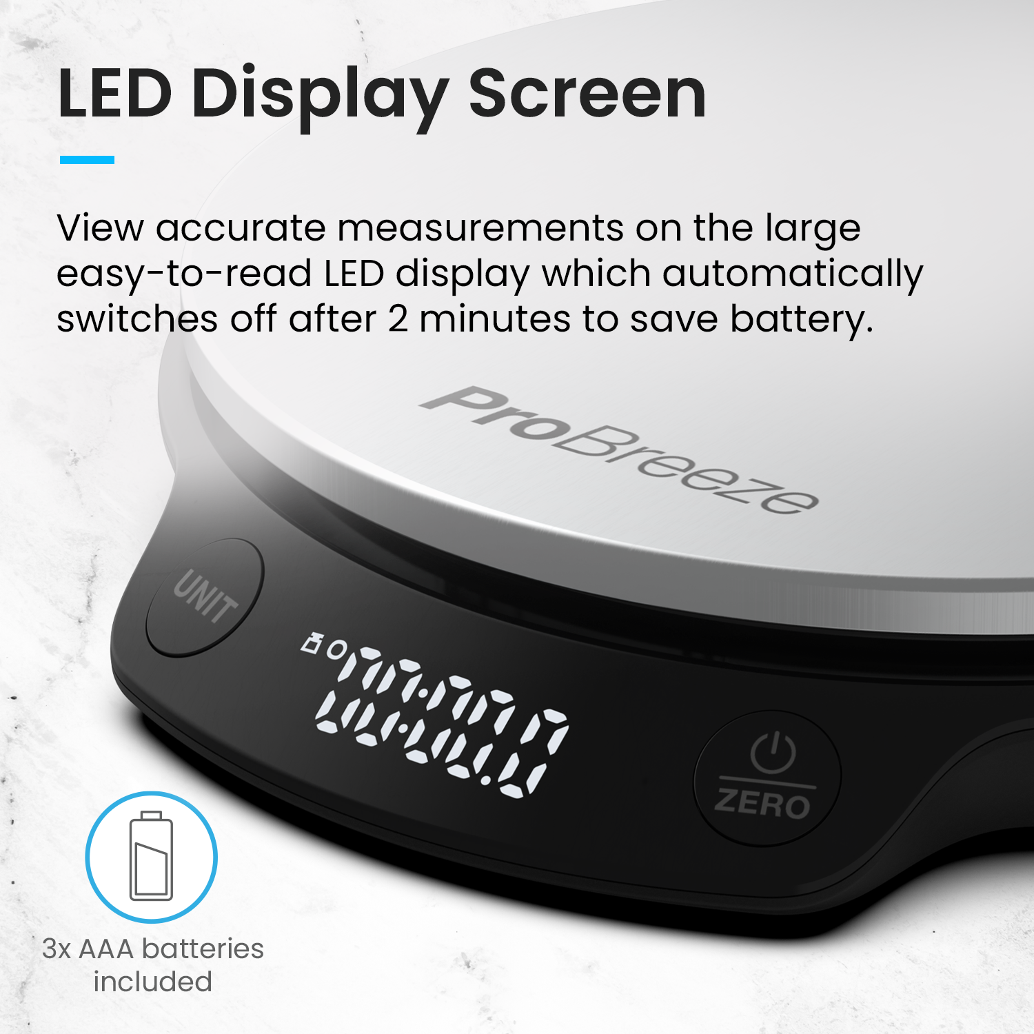 Pro Breeze Digital Kitchen Scales - Precision Measuring Stainless Steel ...