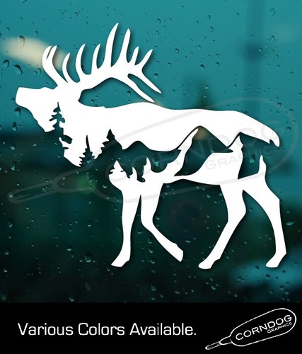 Elk Forest STICKER VINYL DECAL SPORTSMEN BULL HUNTING OUTDOOR | eBay