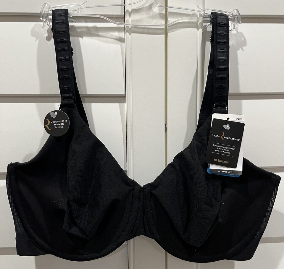 Wacoal Black Shape Revelation Uneven Underwire Bra 855487 SZ 34 DDD Nwt ...
