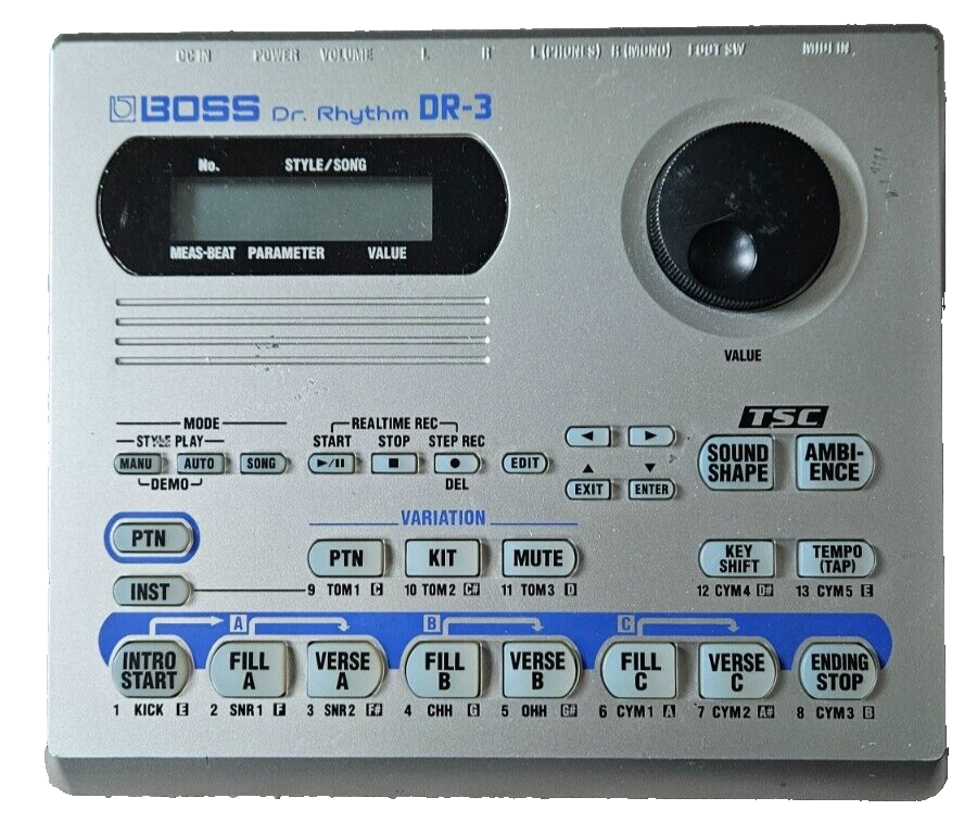 BOSS DR-3 Dr. Rhythm Drum Machine Tested Works | eBay