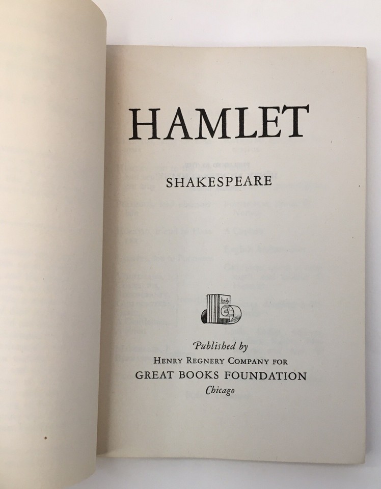 Hamlet Shakespeare Great Books Foundation Vintage Henry Regnery ...