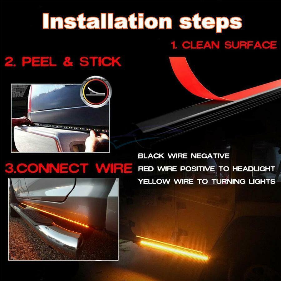 2x 70" Car Truck Running Board LED Light Side Door Step Turn Signals ...