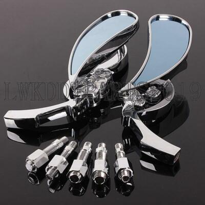 Chrome Skull Rear View Mirrors for Harley Road King Street Glide ...