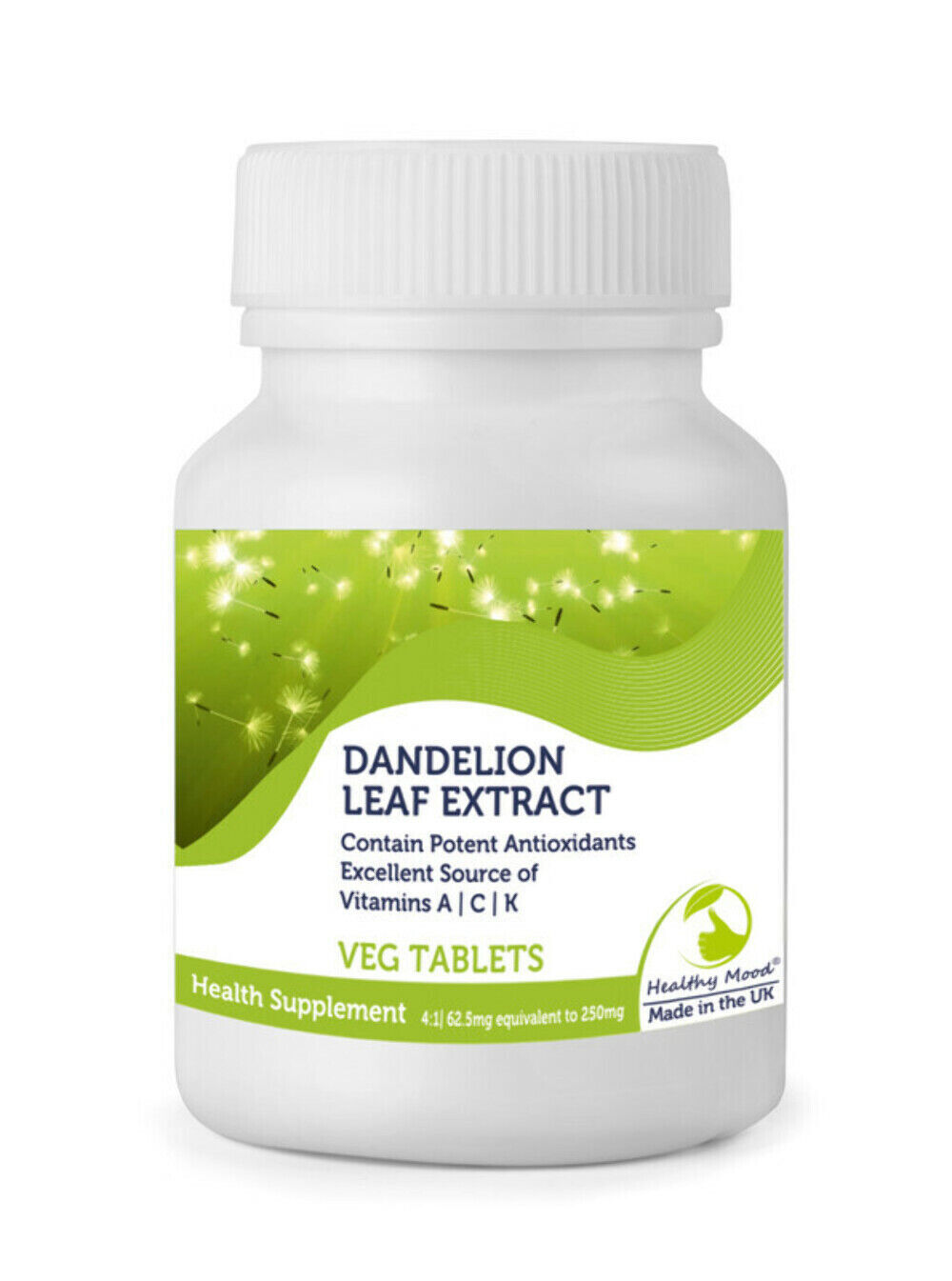 Dandelion Leaf Source of Vitamins A, C, K Extract x 60 Tablets BOTTLE ...