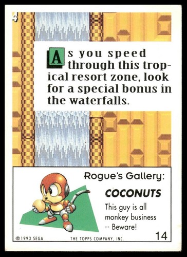 1993 Topps Sonic the Hedgehog #14 Coconuts Card | eBay