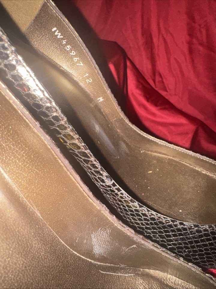 Stuart Weitzman Sz12 Stiletto’s Naught Gold Neutron Snake Brand New In ...