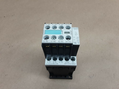 Siemens 3RT1016-1BB41 Contactor 24V DC W/ 3RH1911-1HA13 Aux 3RT1916 ...