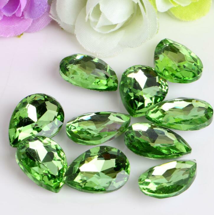 18x25mm Water Drop Sharp Back Glass Crystal Rhinestones Jewerly ...