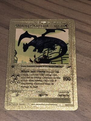 1995-2000 Golden Shining Charizard RARE Pokémon 107/105 1st Edition ...