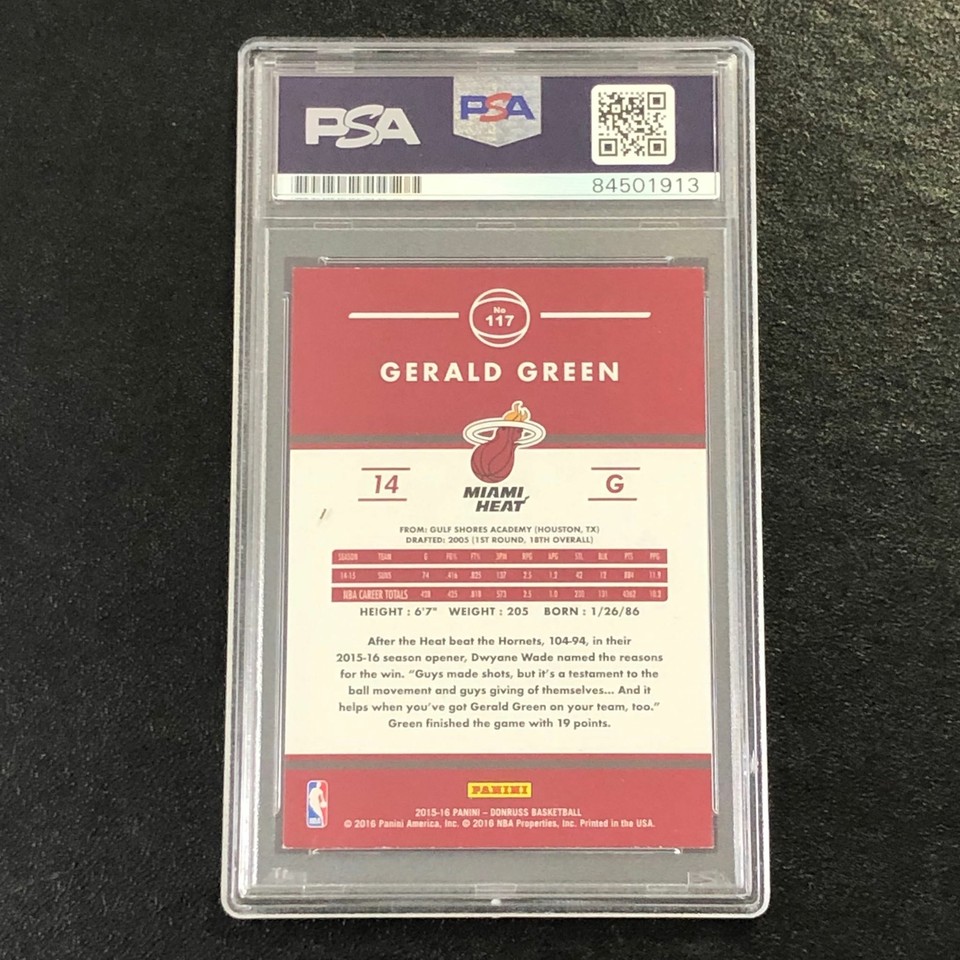2015-16 Donruss #117 Gerald Green Signed Card AUTO PSA Slabbed Heat | eBay