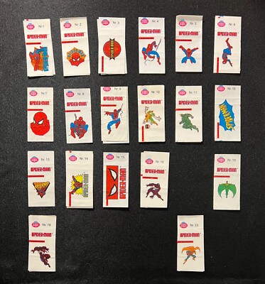 1995 DUBBLE BUBBLE GUM MARVEL SPIDER-MAN STICKERS CARTOON ART SINGLES ...