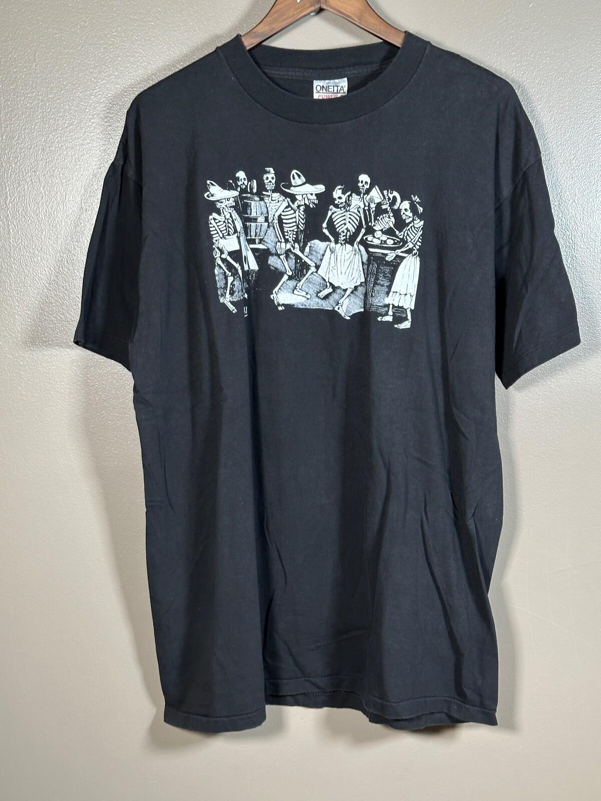 Vintage Dancing Skeleton Shirt Day Of The Dead XL Pos… - Gem