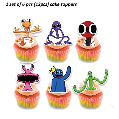 2 set of 6 Rainbow Friend Cake Topper Kids Party Decoration Image ...